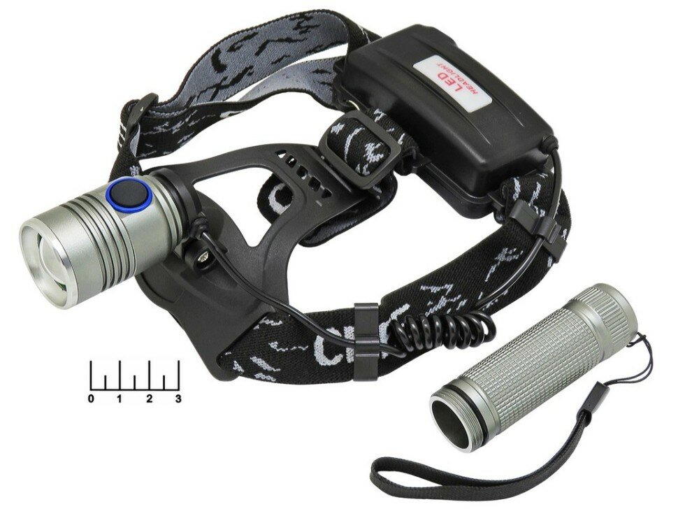 Фонарь налобный 2*18650 1 светодиод аккумуляторный BL-TS18-T6 (з/у micro USB) 3 режима