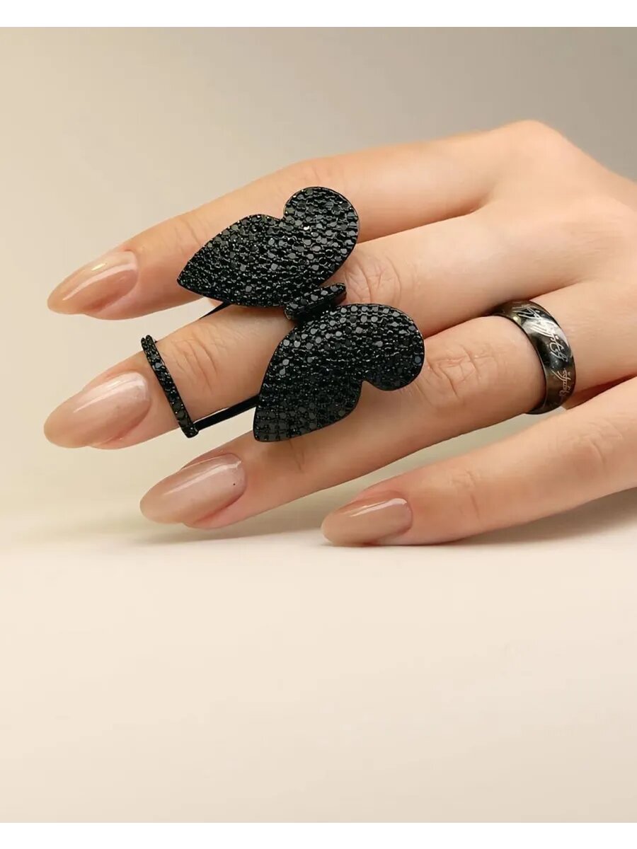 Кольцо, циркон, фианит, кристалл