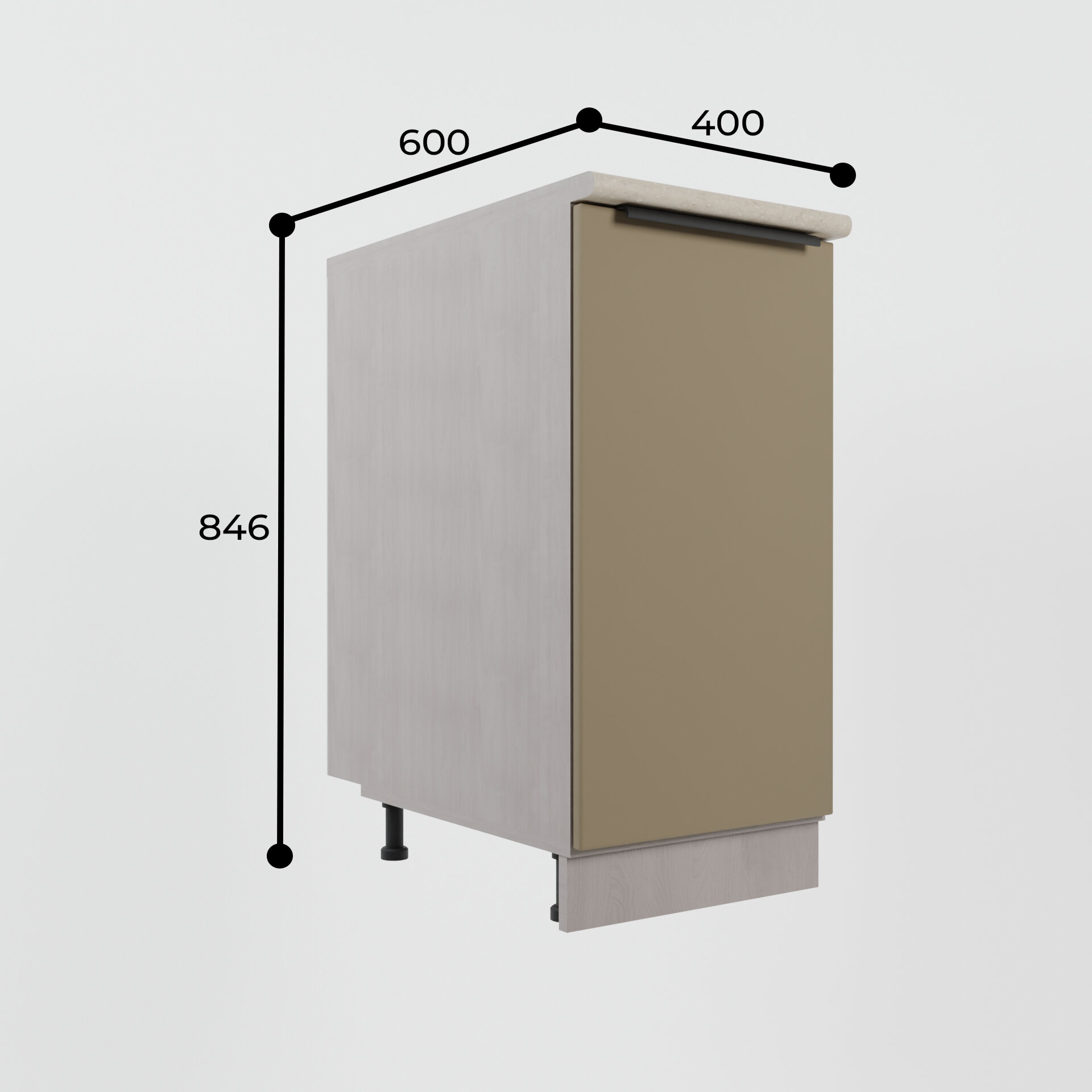 Кухонный модуль стол МДФ 400*846*600