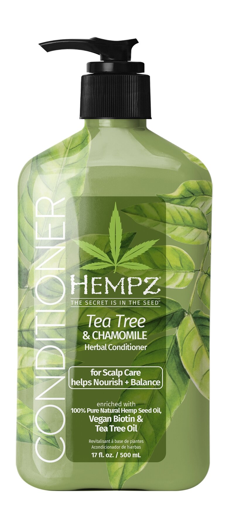 HEMPZ Tea Tree&Chamomile Herbal Conditioner Кондиционер "Здоровые волосы Чайное дерево и Ромашка", 500 мл