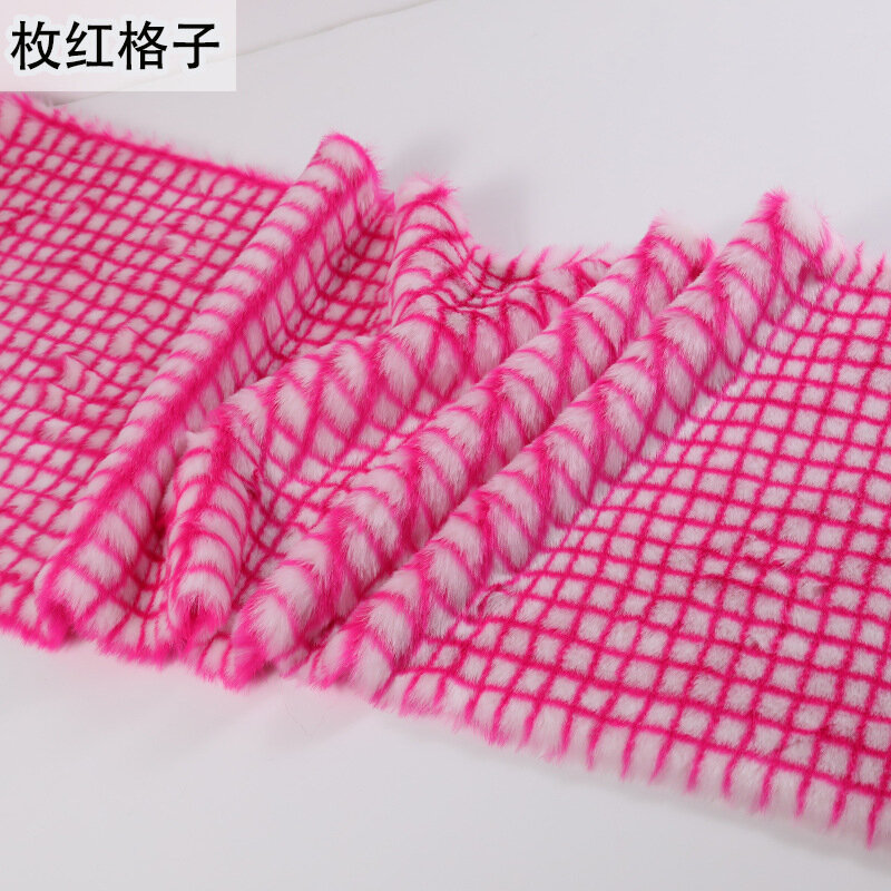 Ткань, искусственный мех, плюшевая, для одежды, 1600г, 1.7м, розово-красная