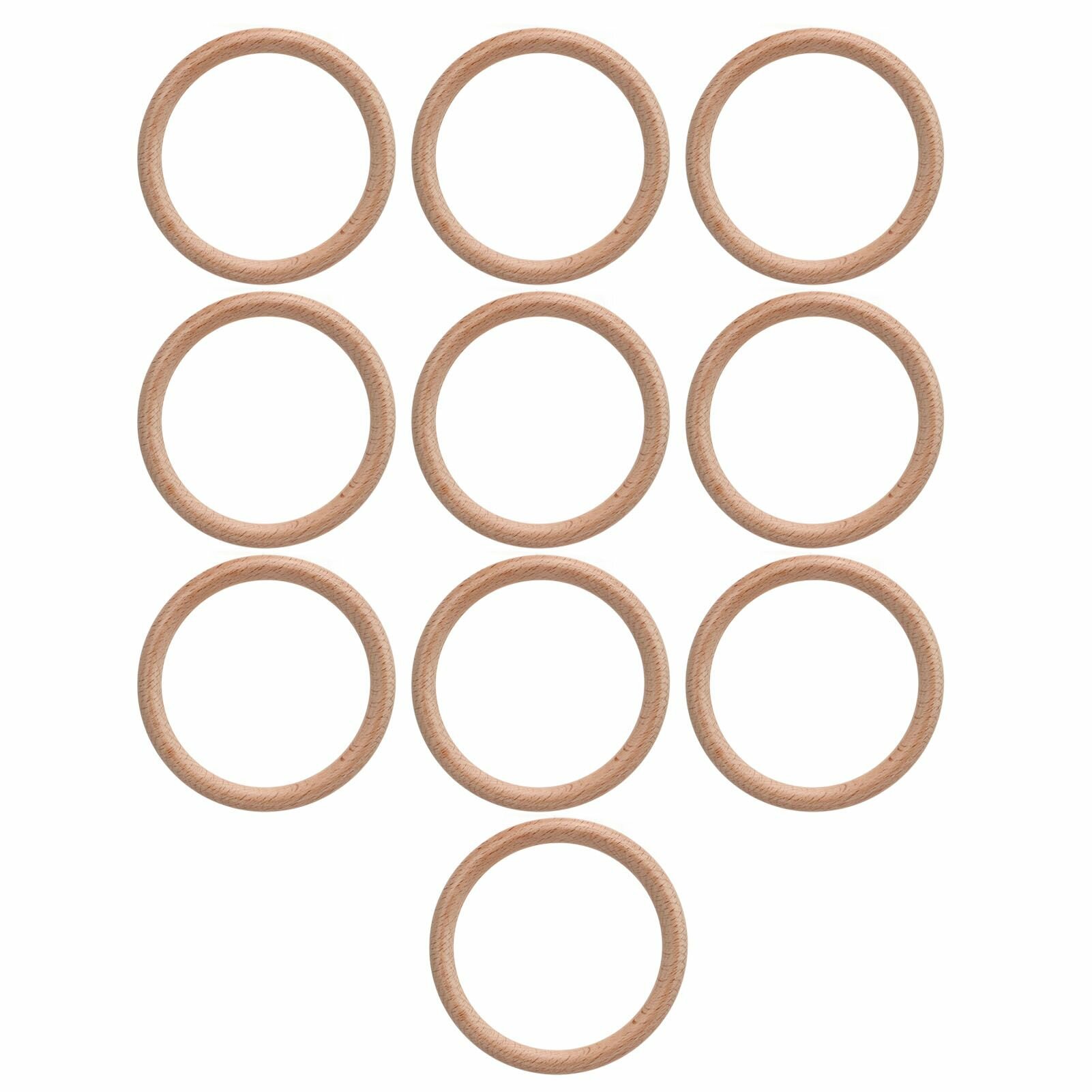 10 шт. деревянные кольца с натуральной полировкой, гладкое, удобное на ощупь, деревянное кольцо, подвеска 10 см/3,9 дюйма
