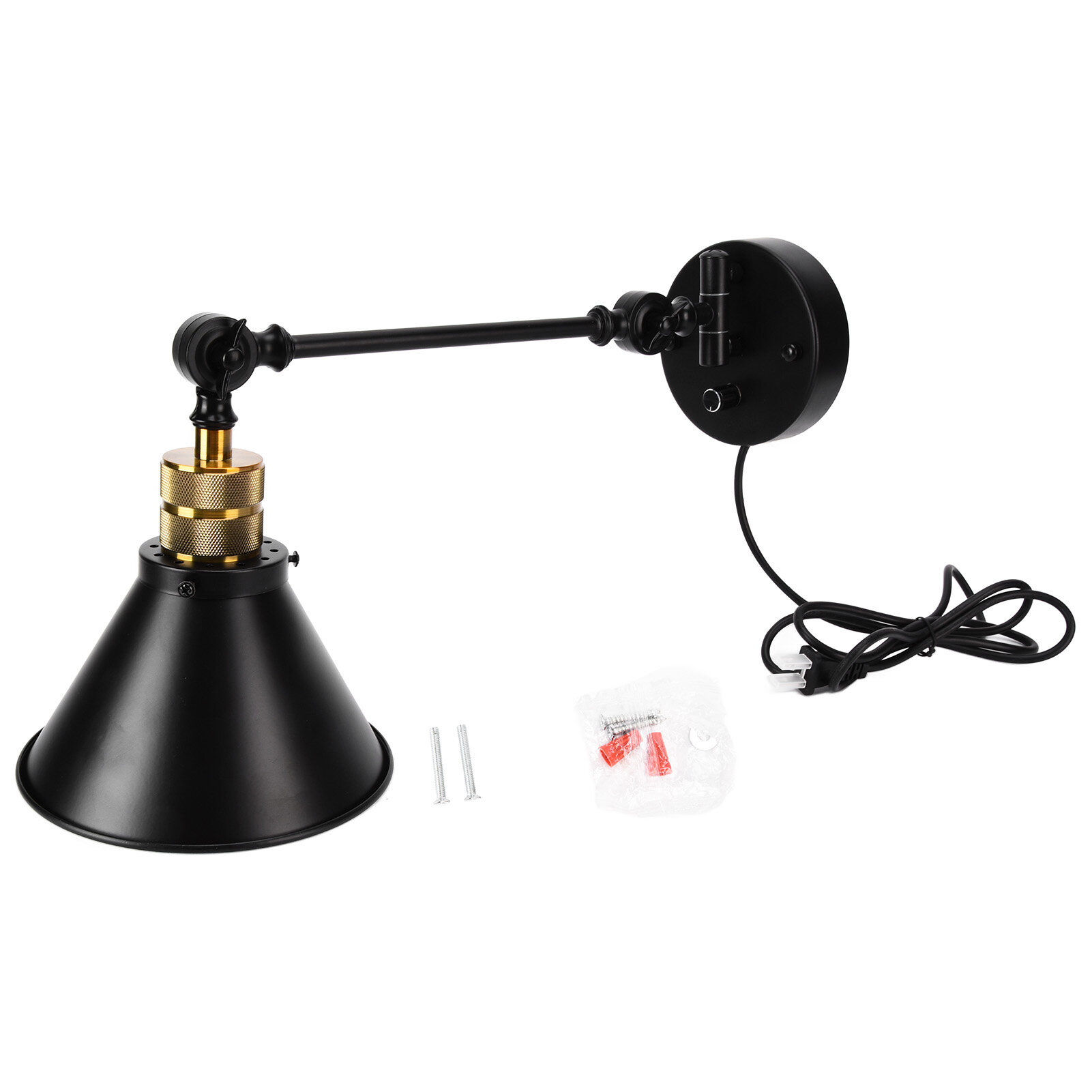 Винтажный настенный светильник с регулируемым поворотным кронштейном, металлический светильник в индустриальном стиле, настенный светильник для спальни, ресторана, кафе, декора
