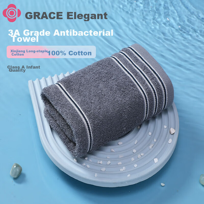Полотенце Грейс, 100% хлопок, простые полосатые, взрослые полотенца для лица, класс А антибактериальный, длинный