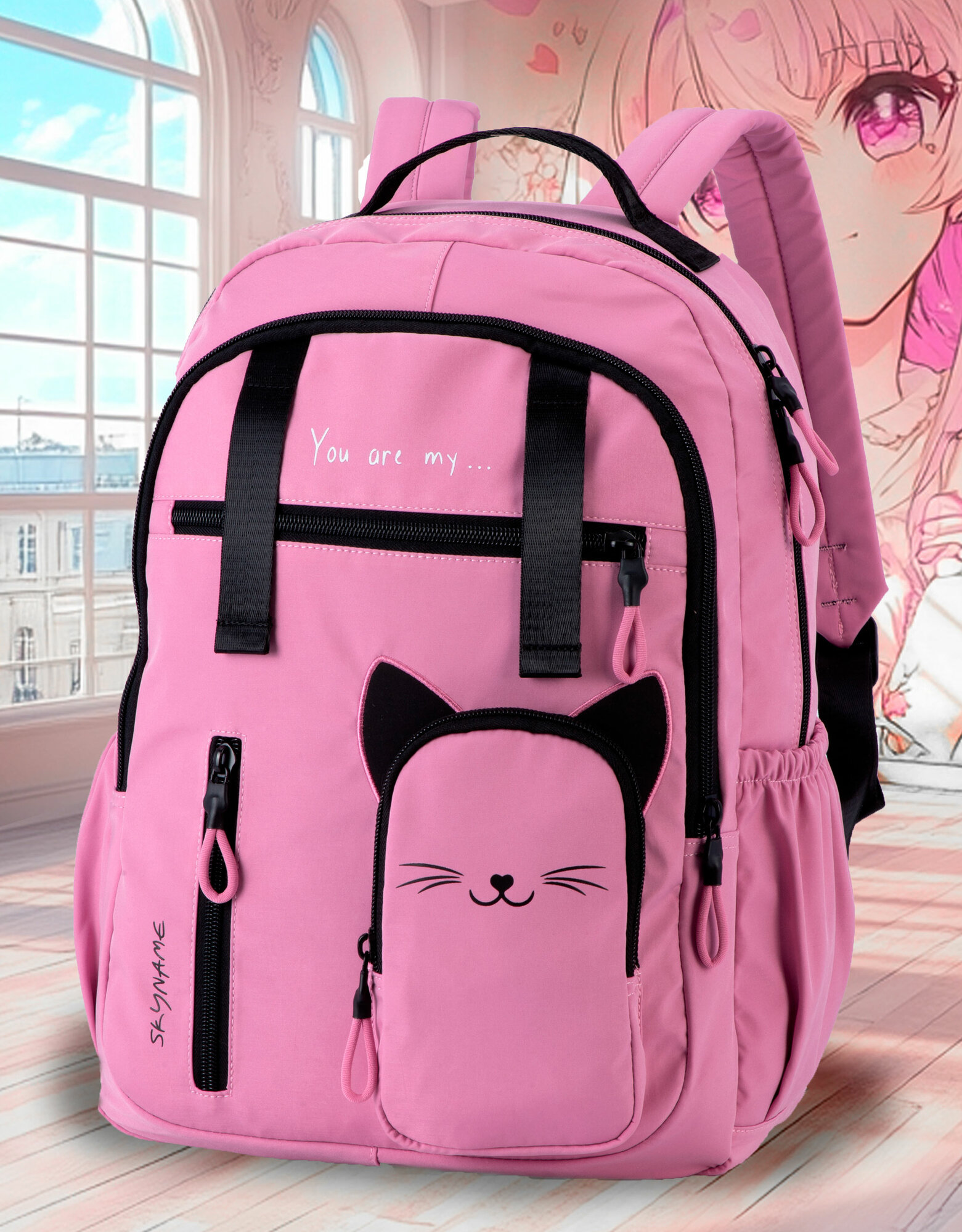 Рюкзак школьный 16 л для девочки подростка облегченный, SkyName