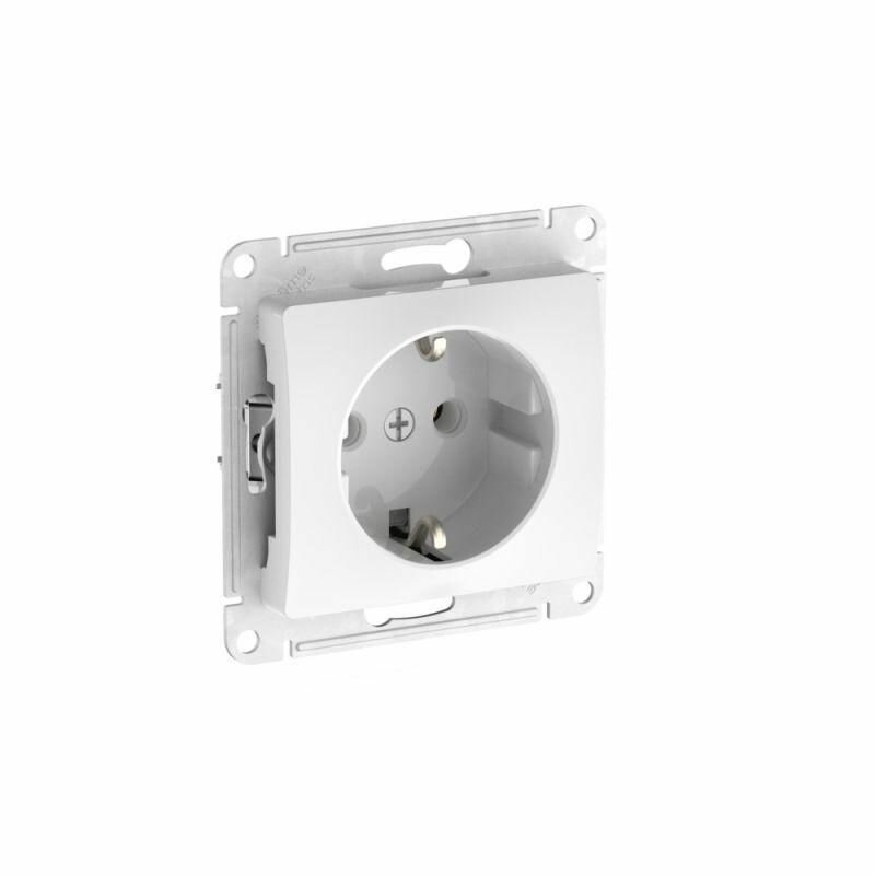 Розетка Glossa 16А с заземл. быстрозажим. клем. механизм бел. SE GSL000143S