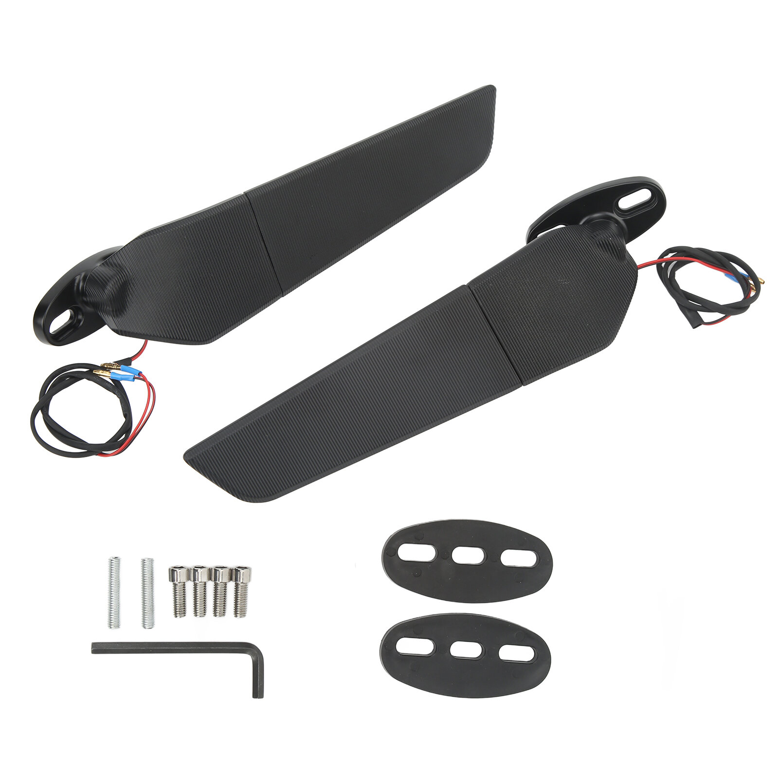 Пара Зеркал Заднего Вида Мотоцикла, Поворотное Боковое Крыло со Светодиодной Подсветкой, Вращающееся на 360 Градусов для Мотоцикла