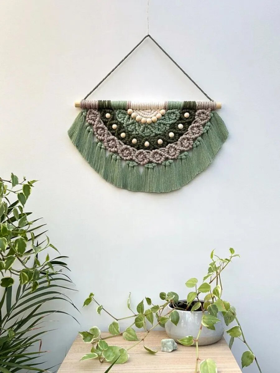 Панно макраме на стену, Новое украшение дома в богемном стиле