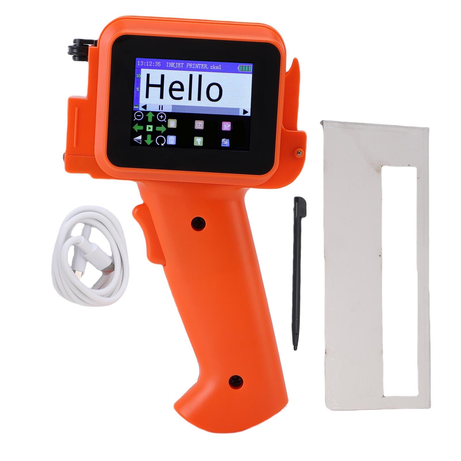 Портативный мини-принтер-пистолет Smart Mini с HD LED сенсорным экраном 2,4 дюйма (без картриджа), диаметр стержня 12,7 мм, для QR-кодов и штрихкодов.