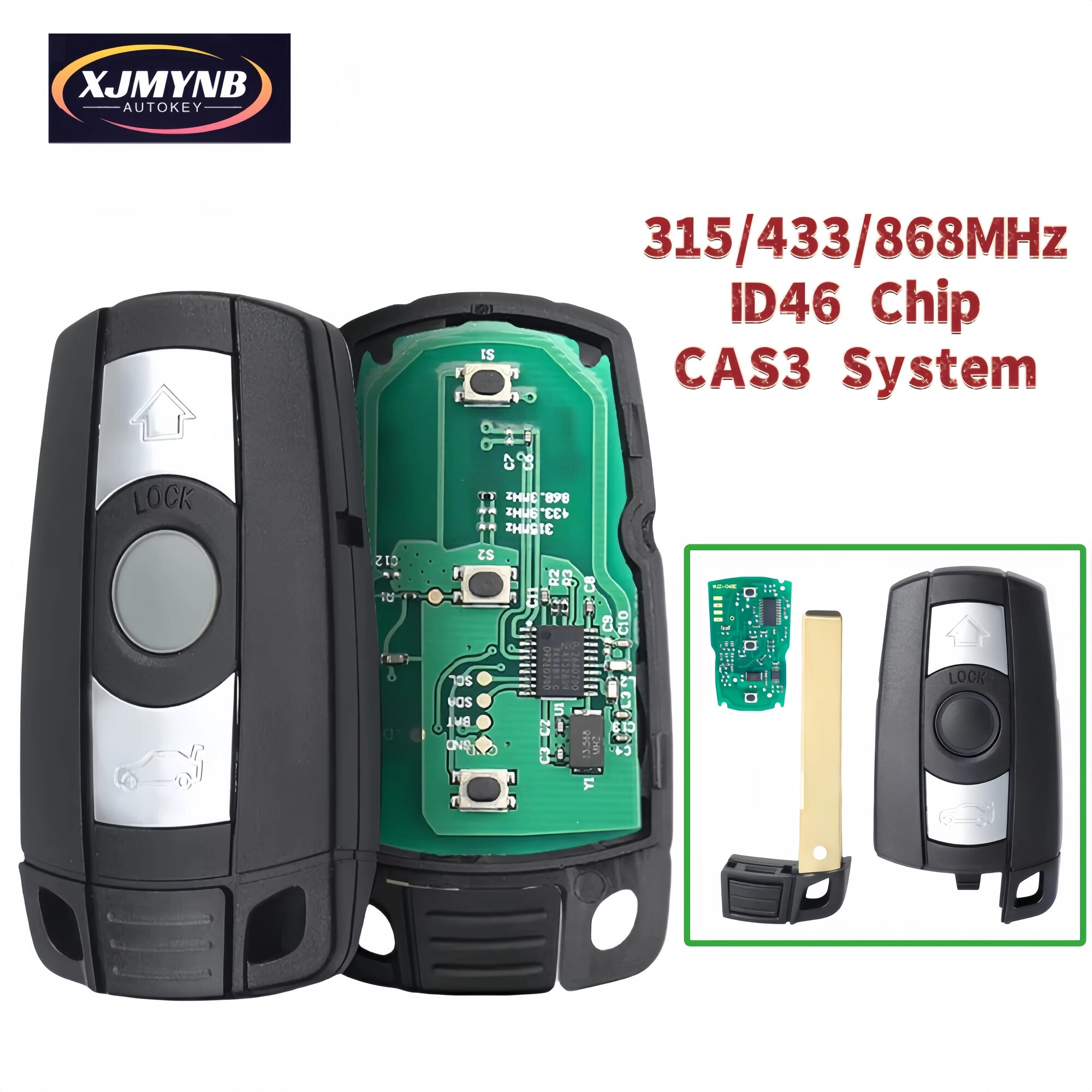 XJMYNB KR55WK49123 KR55WK49127 KR55WK49186 Дистанционный ключ от автомобиля для BMW 1/3/5/7 серии 2006-2012 X1 X6 Z4 315/433/868 МГц PCF7945 CAS3 868MHz Keyless