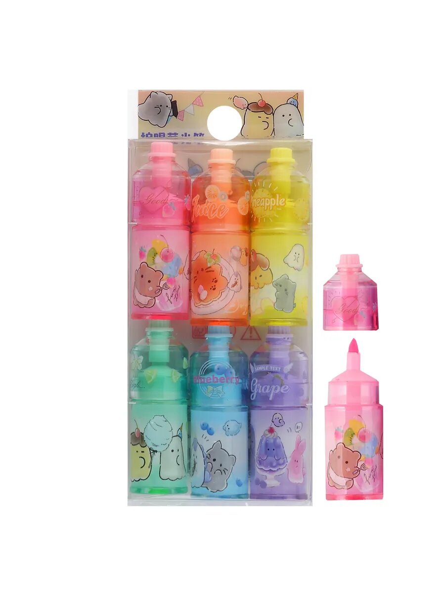 Набор перманентных маркеров 6 шт 1-4 мм