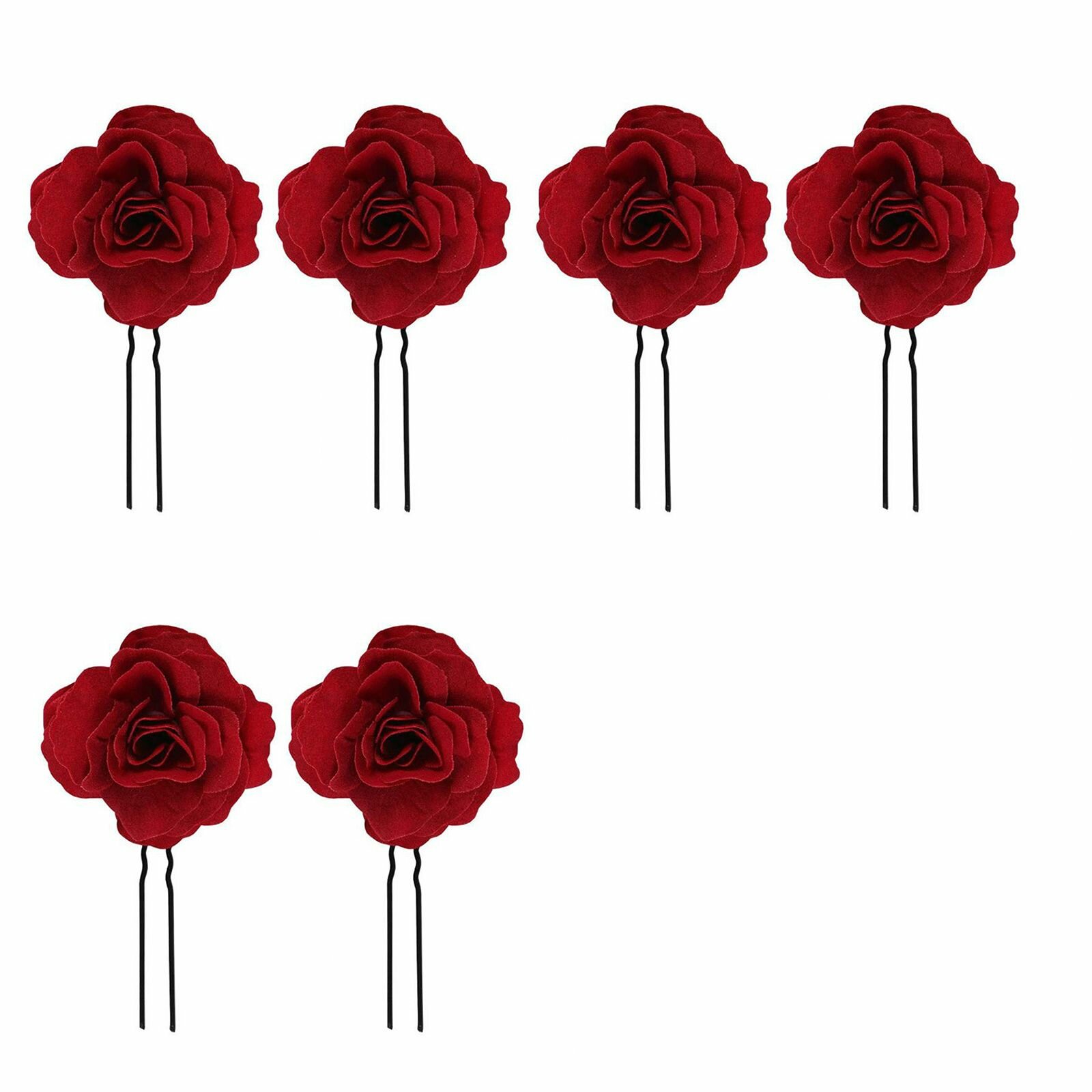 Удобная заколка для волос невесты с реалистичной розой из ткани