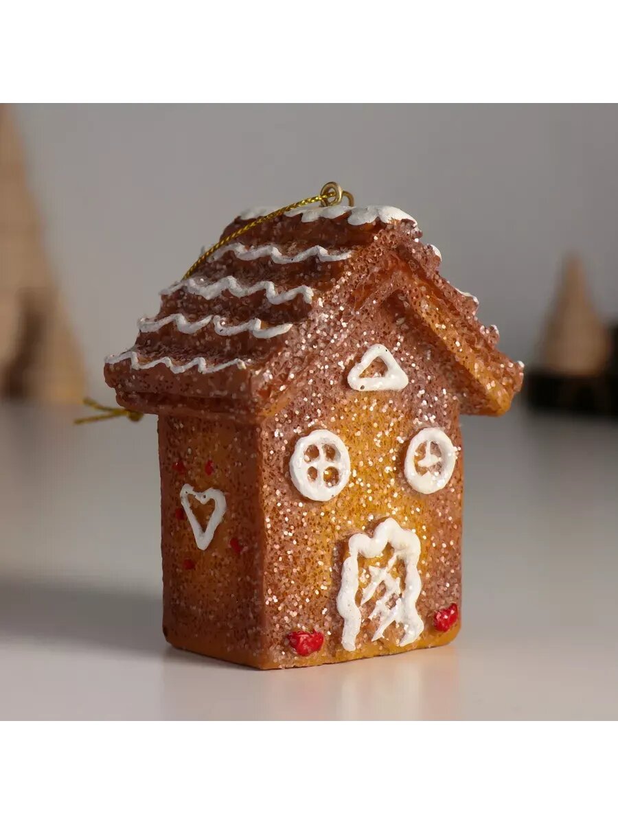 Сувенир подвеска "Пряничный домик с глазурью" новогодняя