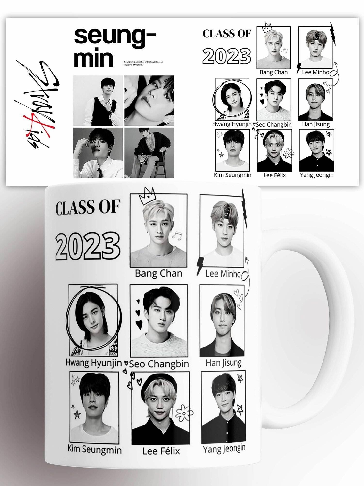 Кружка Стрей Кидс Stray Kids K POP Сынмин 330 мл