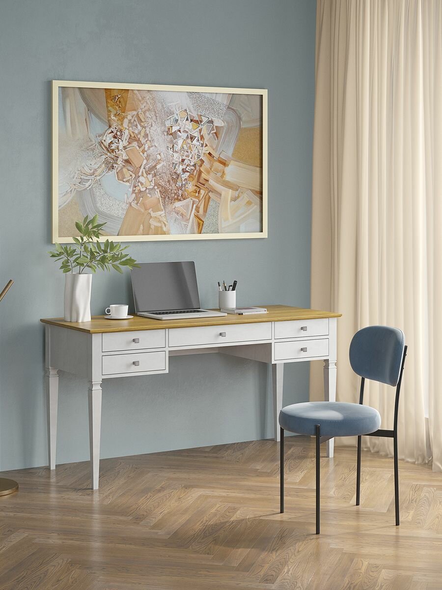 Стол письменный Кабинет Ольса-С 005 (белый лак-антик 24)