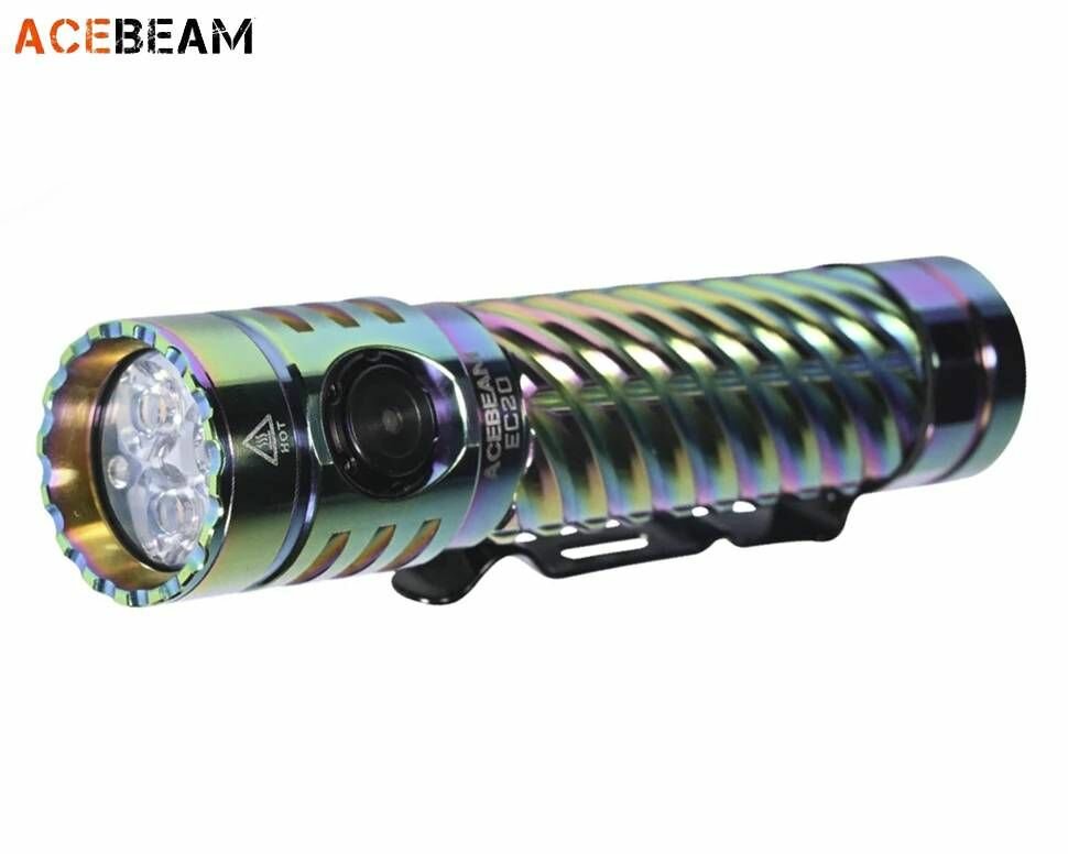 Фонарь Acebeam EC20 Stainless Steel Rainbow,18650, Luminus SFT-25R HI, 370 метров, 2500 люмен (Комплект)