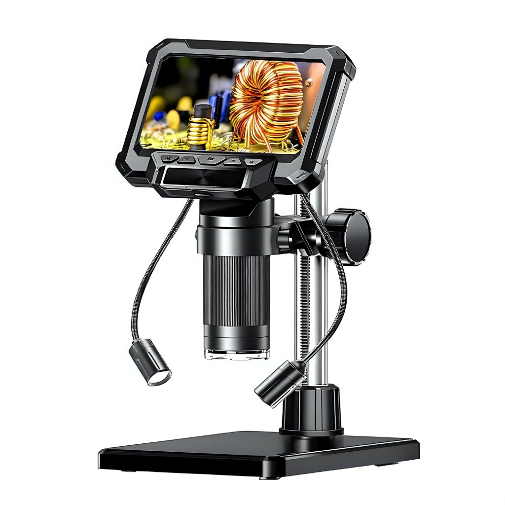Многофункциональный 4,3-дюймовый цифровой микроскоп высокой четкости с боковым освещением с 1000-кратным увеличением