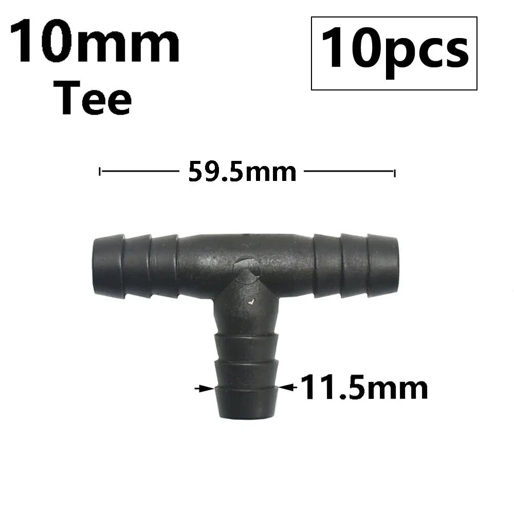 Пластиковые соединители для шланга KWZL 10 шт, 16/12/11/10/8/6/5 мм Черный, M