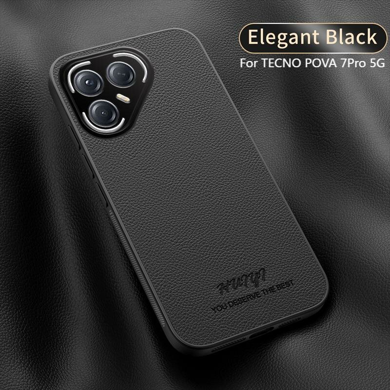 Чехол для Tecno Pova 7 Pro 5G / Техно Пова 7 Про 5Г Высококачественная кожа антиударный Защитная оболочка