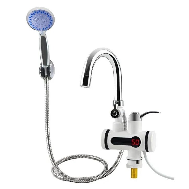 Нагреватель воды кран + душевая лейка, водонагреватель проточный