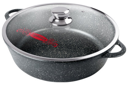 Жаровня литая с крышкой 30 см, 4.5 л, антипригарная, для духовки, Горница