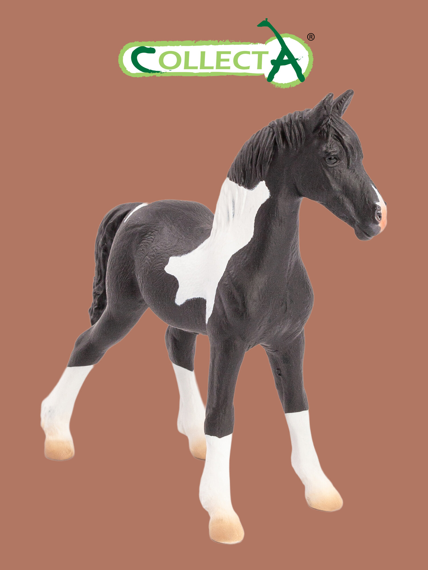 Фигурка животного Collecta "жеребёнок Барок Пинто" высота 11 см, 88893b