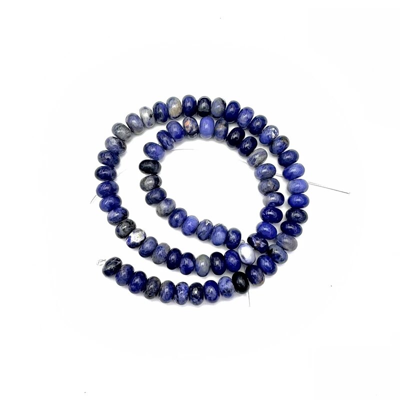 Бусины ZHUOHONG из натурального камня 5x8 мм Темно-синий, Sodalite