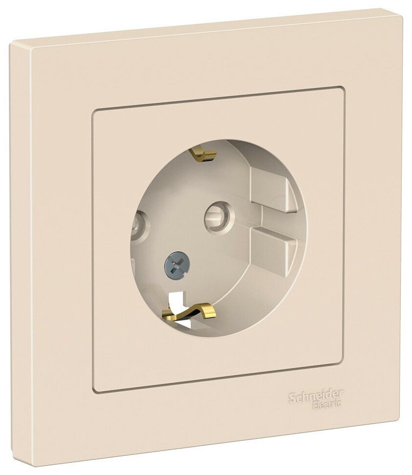 Евророзетка 1 СП 16А с з/шт SE AtlasDesign бежевый