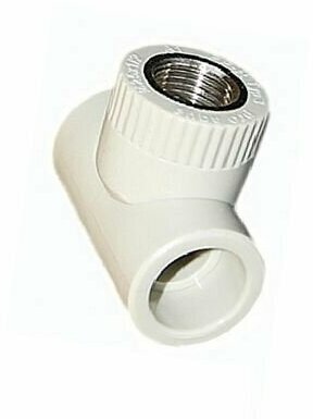 Тройник PP-R комбинированный ВР 25*1/2" Hakan 4300902010121 белый 2шт