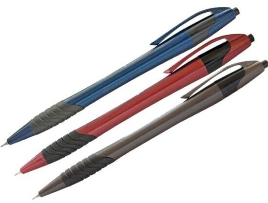 Ручка шариковая автоматическая Berlingo "Metallic XL" синяя, 0,7мм, грип