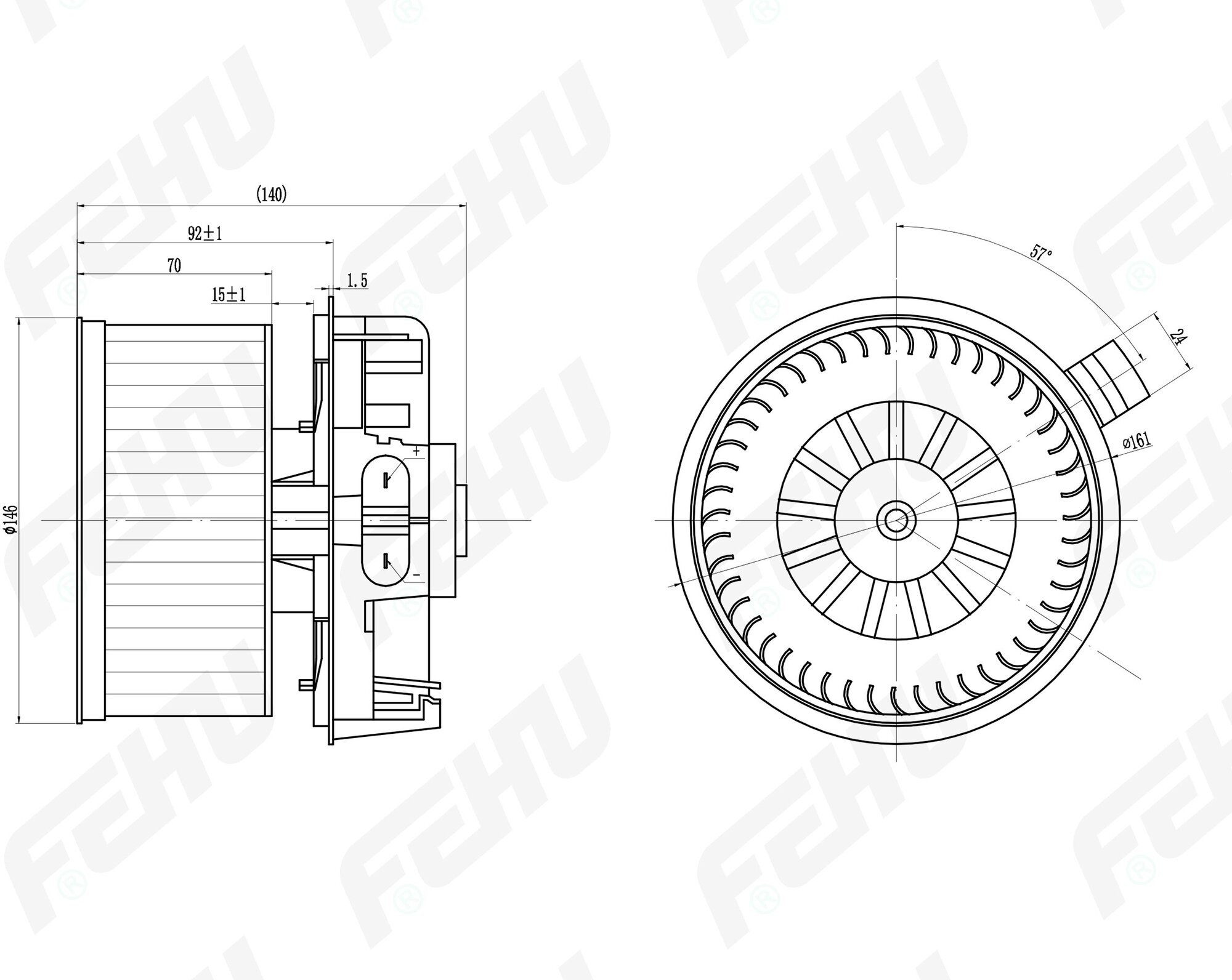 Электровентилятор отопителя для Lada Largus 12Renault Logan 04 FEHU арт. ffh1076