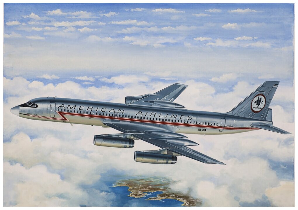 ЕЕ144145_5 Авиалайнер CV990 SWISSAIR