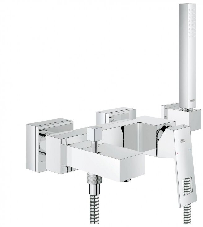 Смеситель для ванны Grohe Eurocube с душевым гарнитуром 23141000