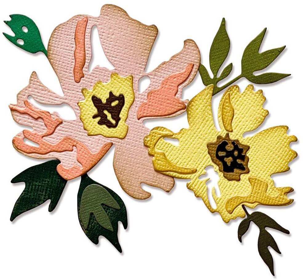 Sizzix 665209 Ножи для вырубки 7 шт Brushstroke Flowers 1 Tim Holtz цветы мазками кисти