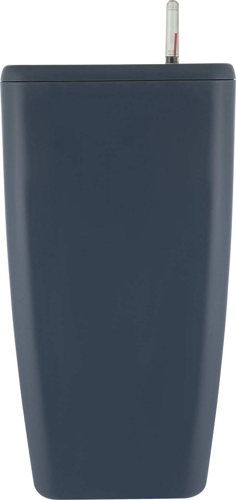 Горшок с автополивом InGreen Munchen 20л с внутренней вставкой 8л, квадратный, вулканический серый