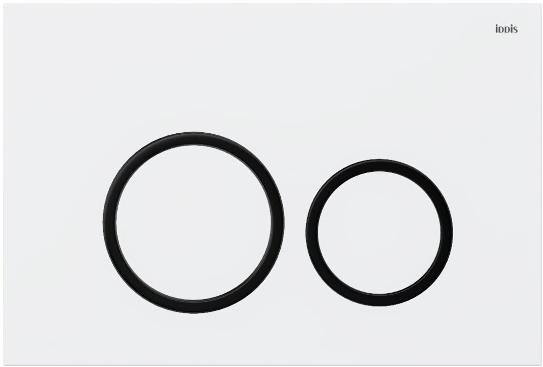 Клавиша смыва для инсталляции IDDIS Unifix 003 универсальная, белая матовая/черный контур UNI03WBi