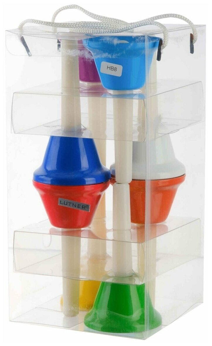 HB8 Цветные колокольчики с язычками, на ручках, 8шт по нотам в упаковке. Fleet