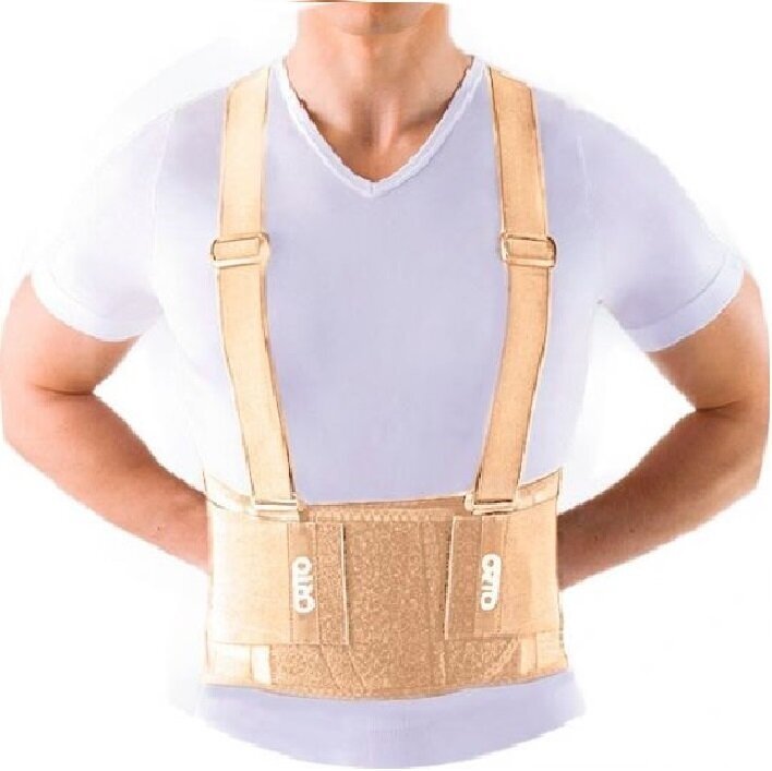 Корсетный пояс средней фиксации (4-6-8 ребер жесткости), высота 25 см, с подтяжками Orto ПК 220 (XXL-Б)