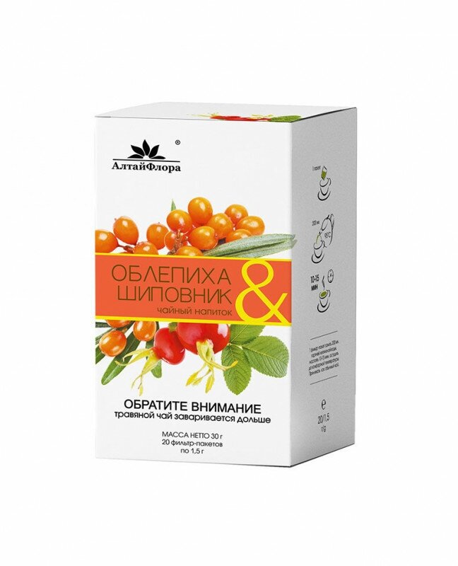 Чайный напиток Облепиховый с шиповником 20 ф/п*1,5гр
