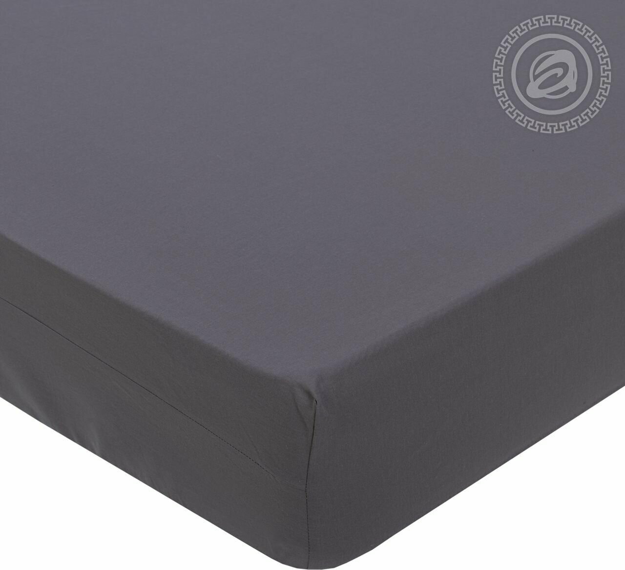 Простыня Евростандарт Поплин на резинке "Графит" (180х200х20)