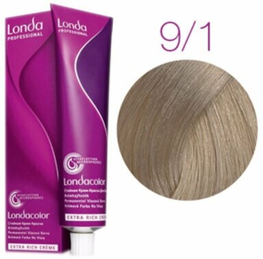 Londa Color стойкая крем-краска, 9/1 очень светлый блонд пепельный, 60мл