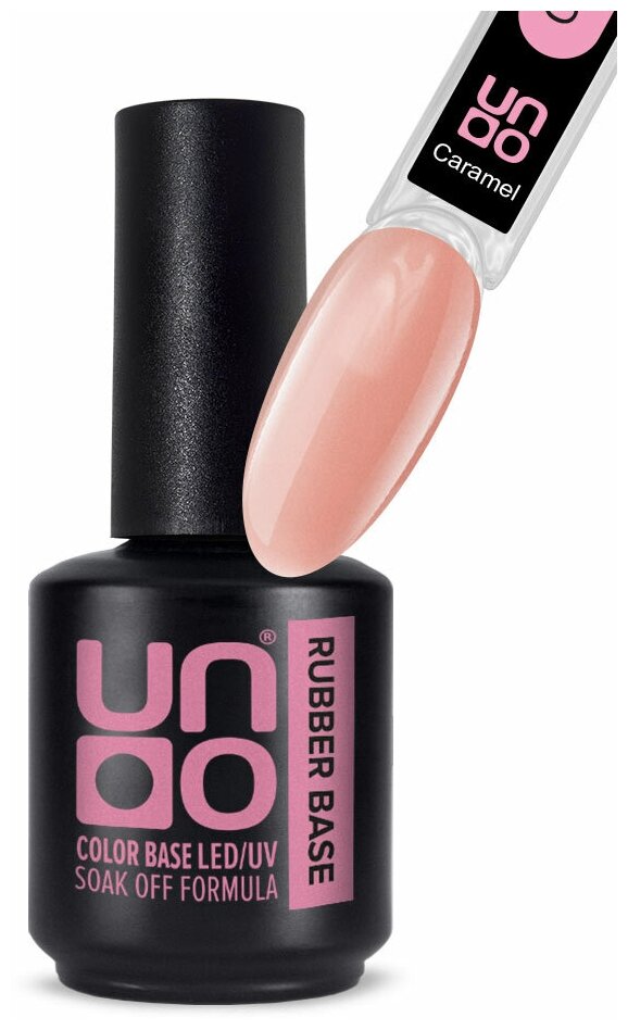 UNO, Гель-лак базовый UNO Rubber Color Base Gel, 12 г Caramel