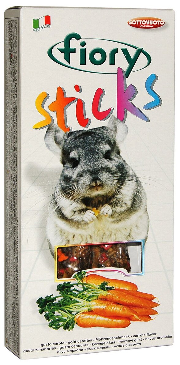 FIORY STICKS палочки-лакомство для шиншилл с морковью (80 гр)