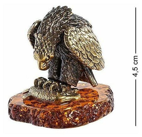Фигурка Орел с рыбой (латунь, янтарь) AM-1242 113-704543