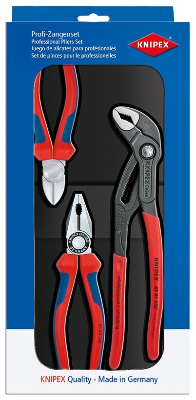 Bestseller набор ШГИ в ложементе, 3 пр, KN-0302180/7002160/8701250 KNIPEX KN-002009V01