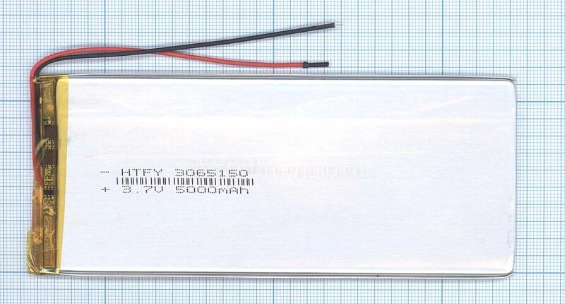 Аккумулятор Li-Pol (батарея) 3*65*150мм 2pin 3.7V/5000mAh