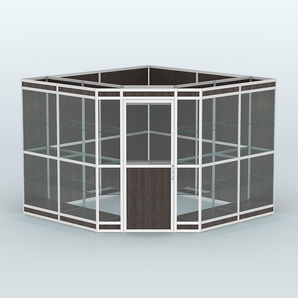 Павильон из профиля угловой №8в (9 кв. м), Дуб Венге