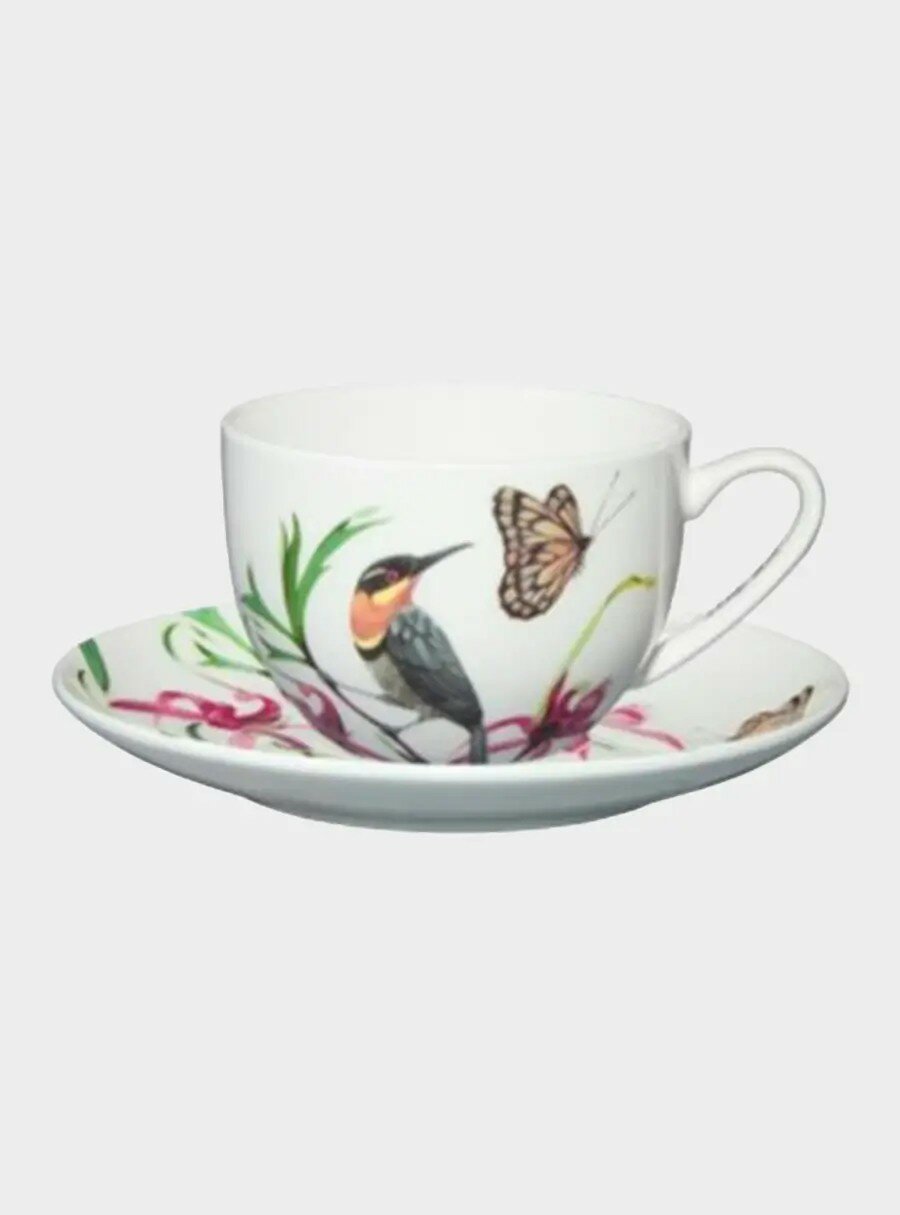 Пара чайная, 1 персона, 2 предмета, 320 мл, костяной фарфор, белая, Медосос, Lyric (Maxwell & Williams)