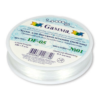 Леска для бисера, d=0.5 мм 100 м ± 0.5 м, №01 белый цвет, Gamma