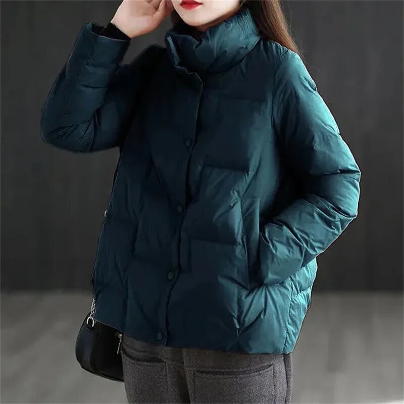 Женская куртка зимняя темно-синяя, Green blue, XXXL